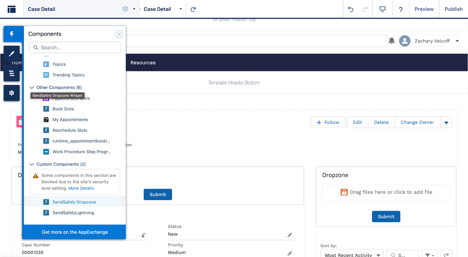 Installing the SendSafely Dropzone Widget for Salesforce – Online Help Center
